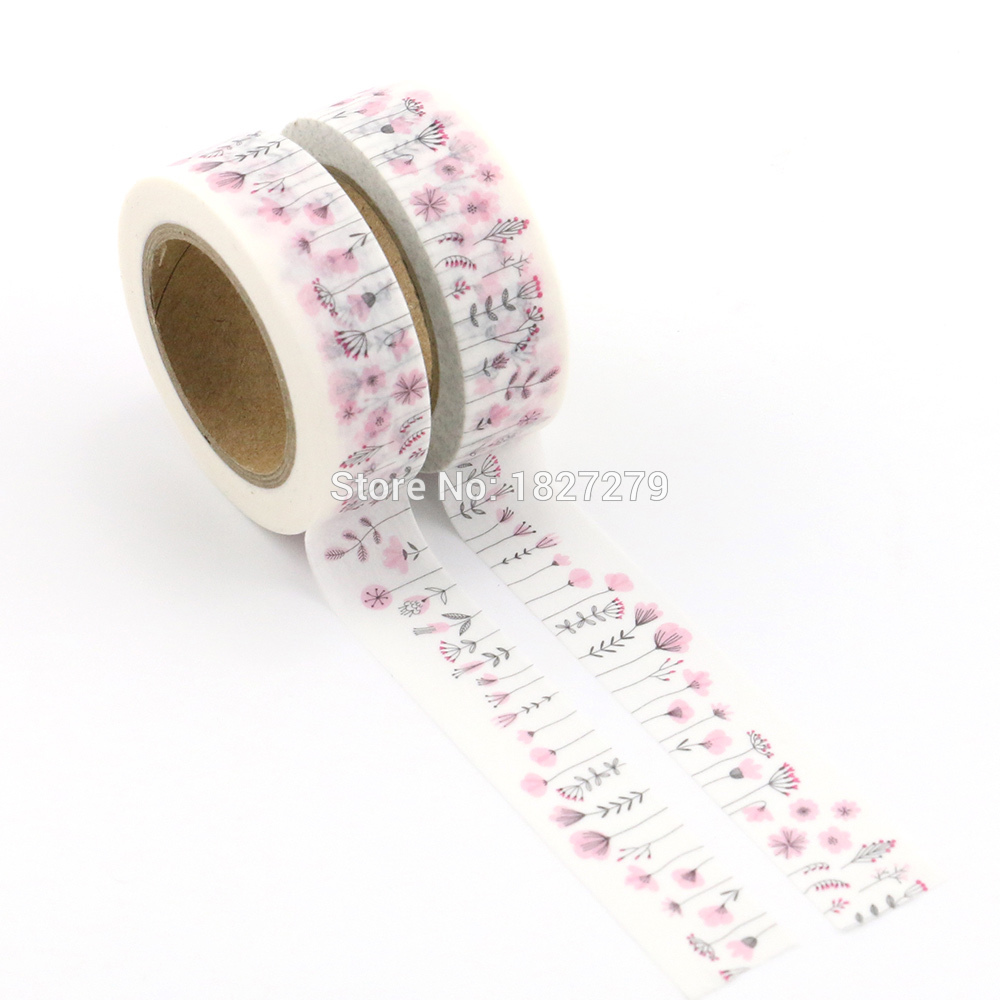 1pc DIY Japanischen Papier Rosa Blumen Washi Band ... – Vicedeal