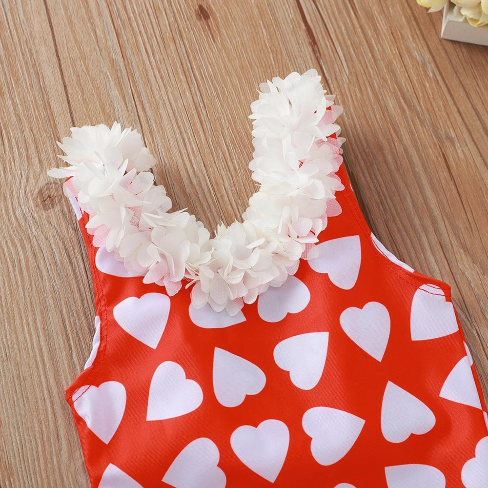 Lace Heart-Shaped Print for Girls Summer Swimsuit ... – Grandado