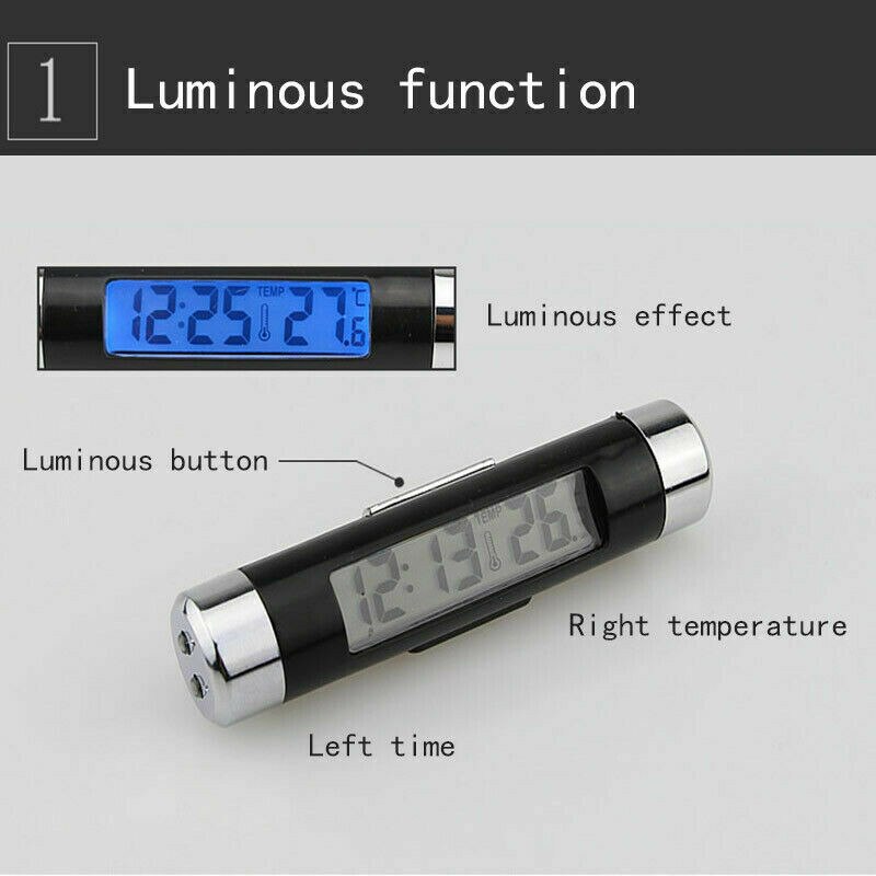 Car Thermometer Digital Clock Automobile Clock LED... – Grandado