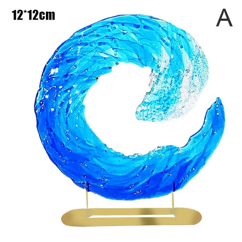 Gradient Blue Wave Sculpture Ornament Decoration W... – Vicedeal