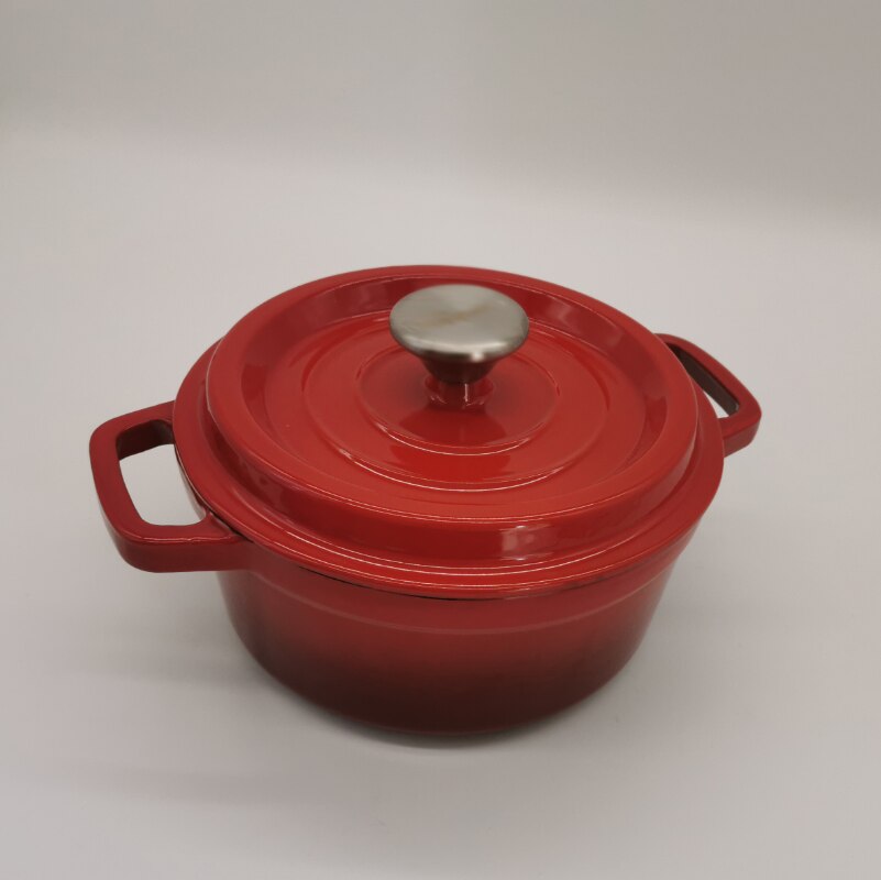 20cm Cast Iron Red Enamel Stew Soup Pot – Grandado