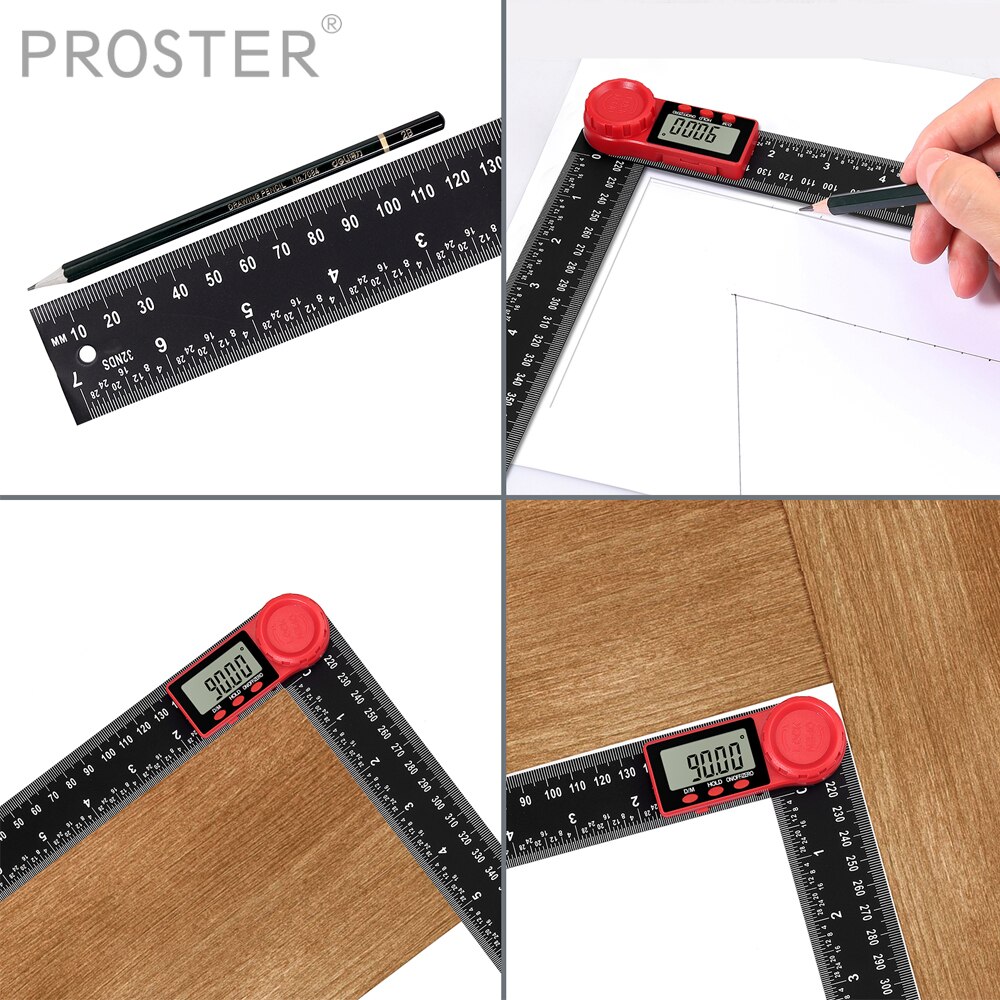 PROSTER 300mm 2 In1 Digital LCD Protractor Angle F... – Grandado
