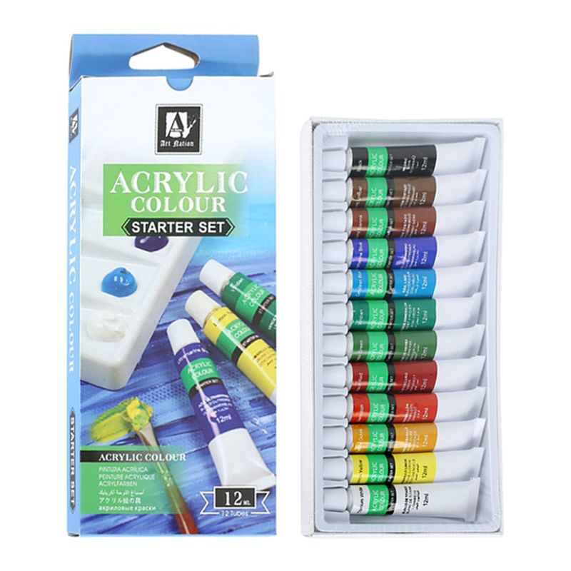 12 Colors 12ML Tube Acrylic Paint set Art Painting... – Vicedeal
