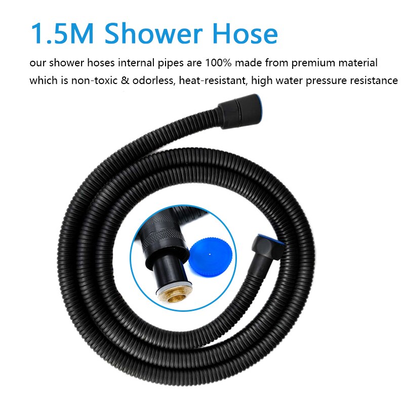 Lohner Dush Shower Head Set Black Holder for Bathr... – Grandado