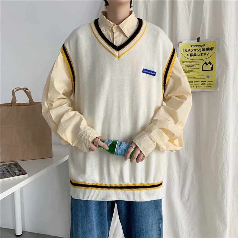 Men's V-neck Wool Vest Sweater Soft Autumn Spr... – Grandado