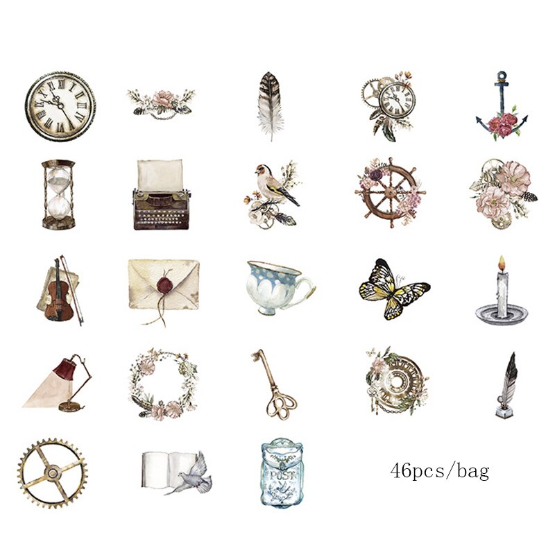 46 pçs/lote gothic vintage mini papel autocolante ... – Grandado