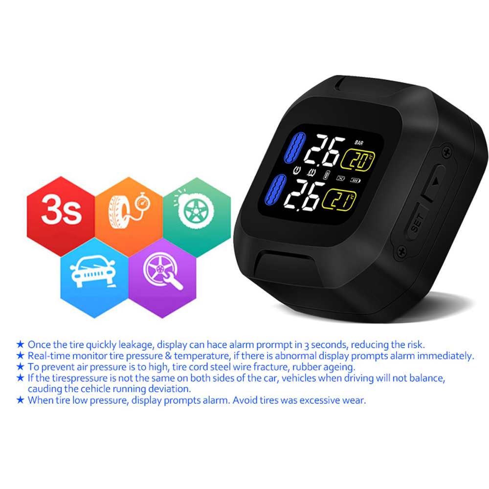 M3 Moto Waterproof Motorcycle Real Time Tire Press Grandado