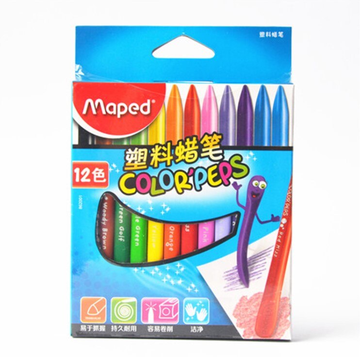 MAPED 12 18 24 36 48color plastic crayon children ... – Grandado