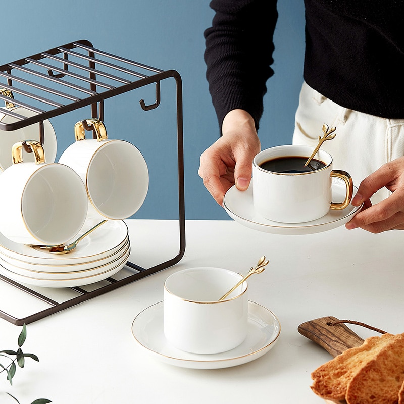 INS Ceramic Coffee Mug Luxury Porcelain Gold Handl... – Grandado