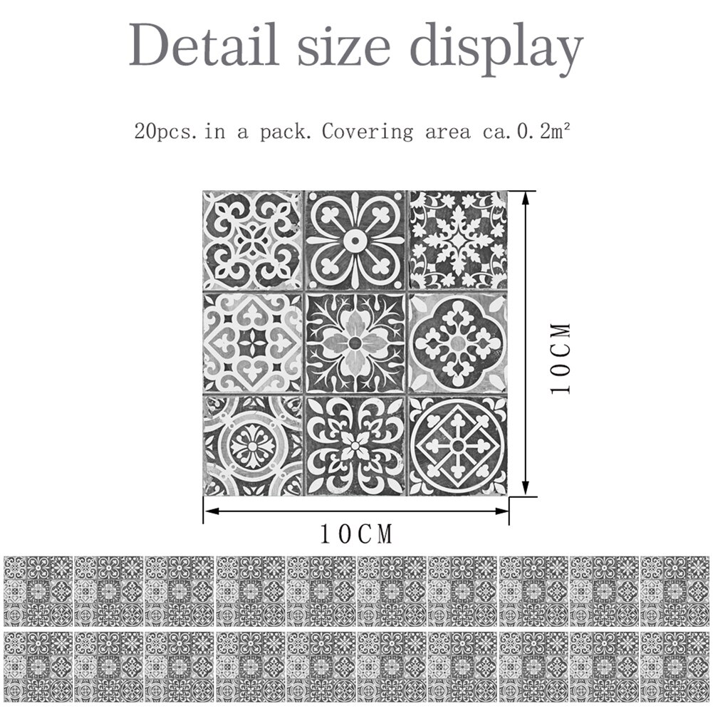 20pcs/set Retro Pattern Floor Tiles Wall Stickers ... – Grandado