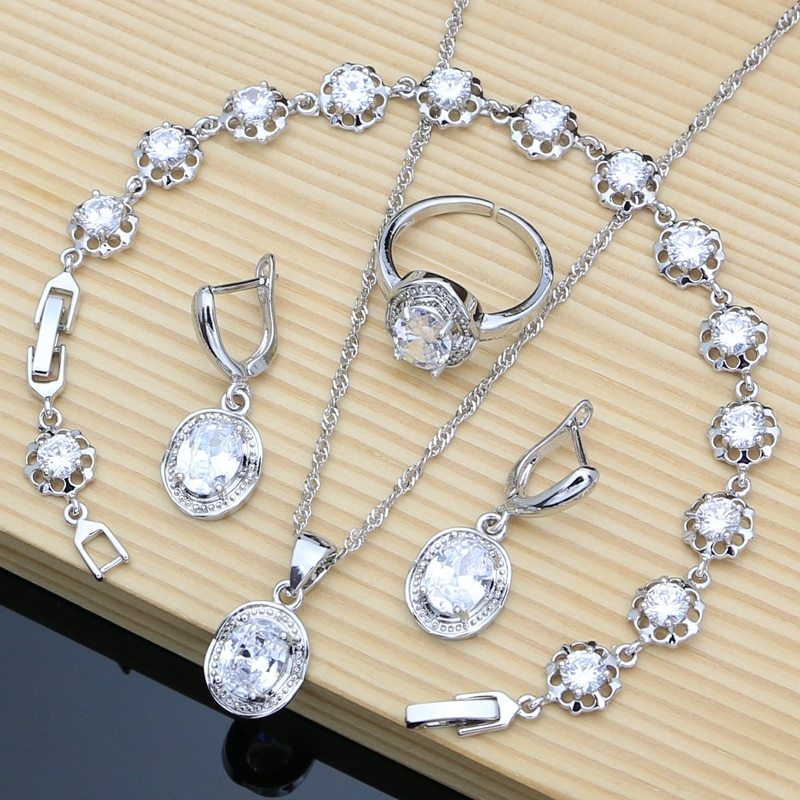 12 Colors Stone Silver 925 Jewelry Sets Blue Sapph... – Grandado