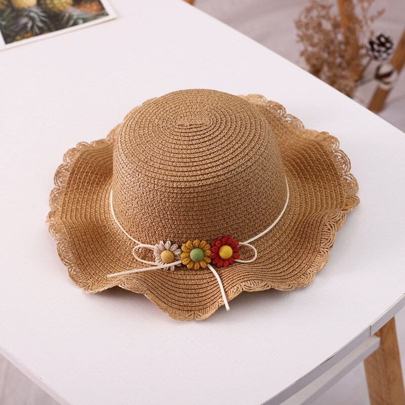 2Pcs Summer Hat kids Flower Straw Hat With Bags Se... – Grandado