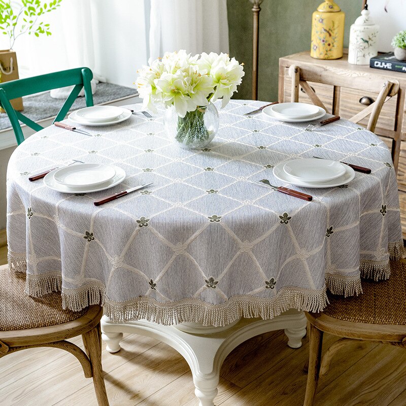 Simple Light Luxury 1.8 Round Tablecloth Waterproo... – Grandado