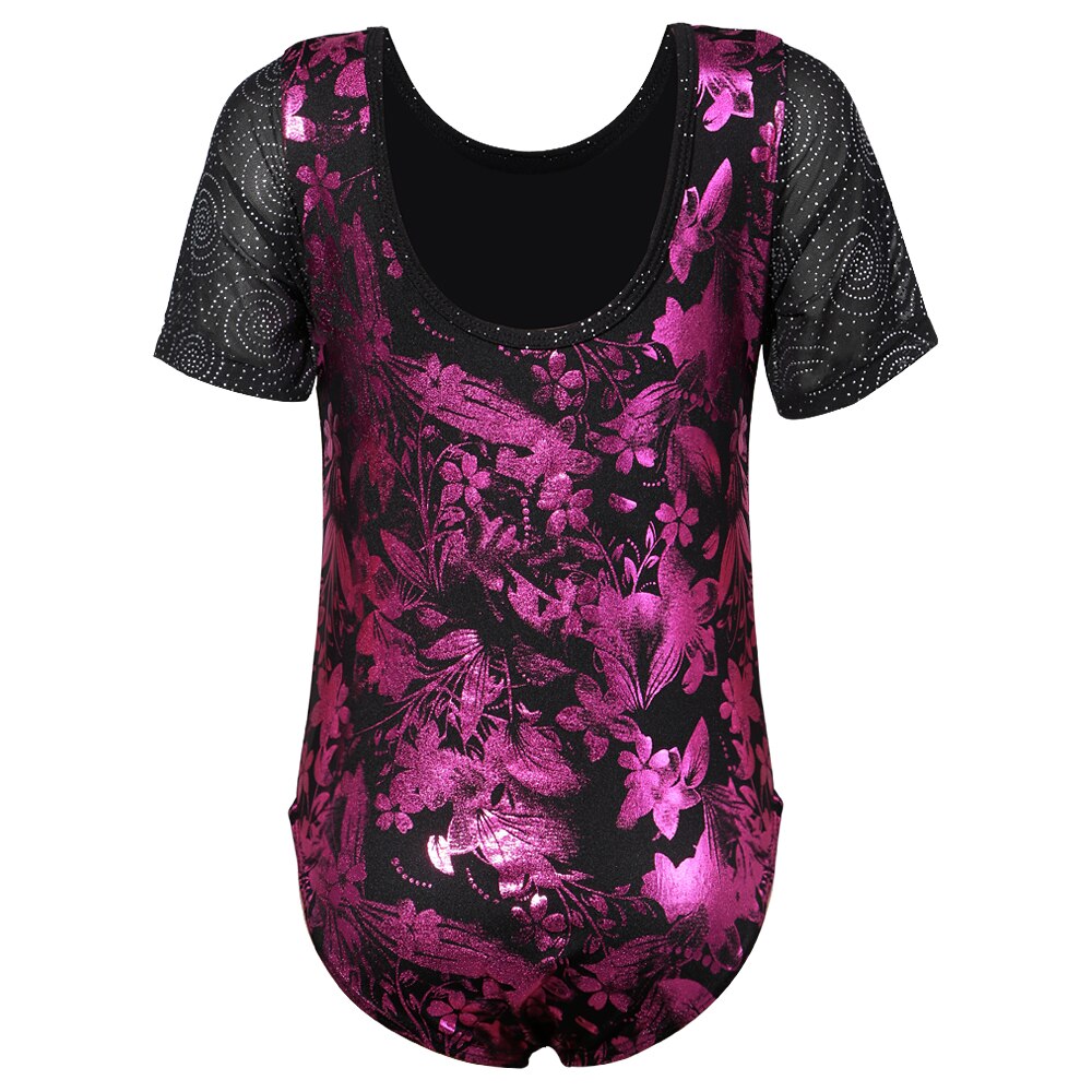 Girls Perspective Flower Pattern Gymnastics Leotar... – Grandado