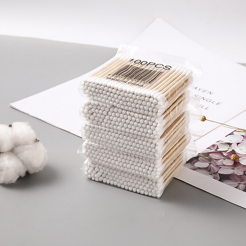 100/1000 Pcs Tweekoppige Wattenstaafje Bamboe Watt... – Vicedeal