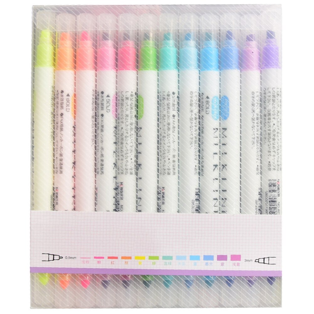 12pcs Mildliner Highlighter Pen Stationery Double ... – Vicedeal