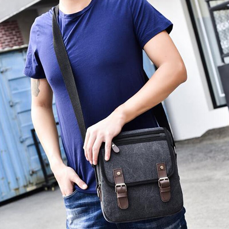 Vintage Men's Messenger Bags Canvas Shoulder Bag M... – Grandado