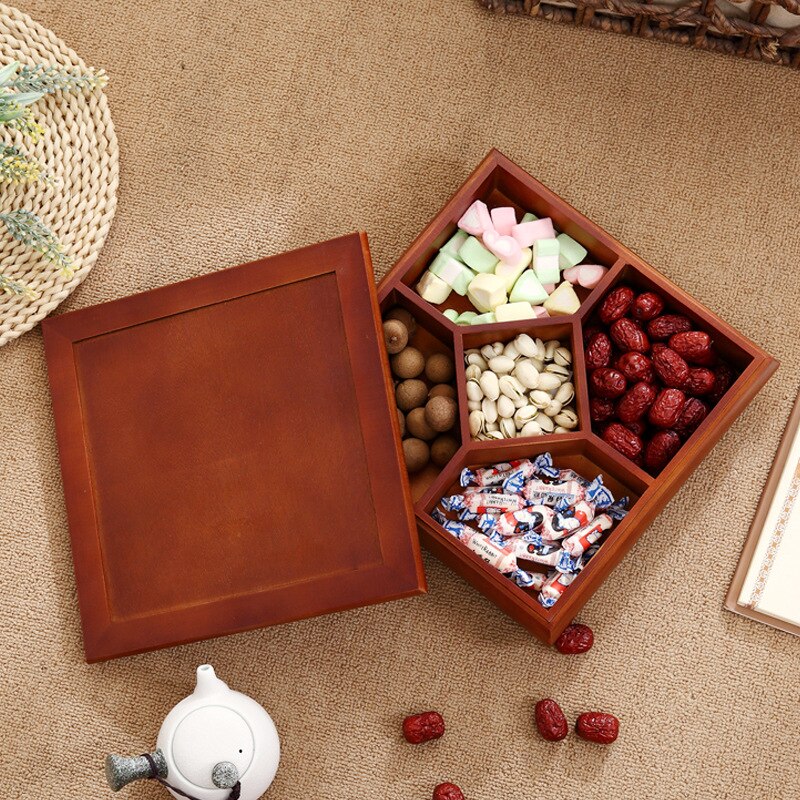 Wooden Square Snack Platter with Lid Multi-purpose... – Vicedeal