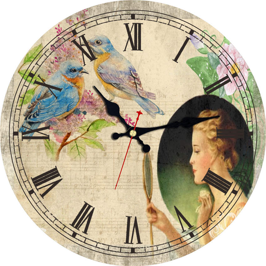 MEISTAR Vintage Girl With Birds Clocks Brief style... – Grandado