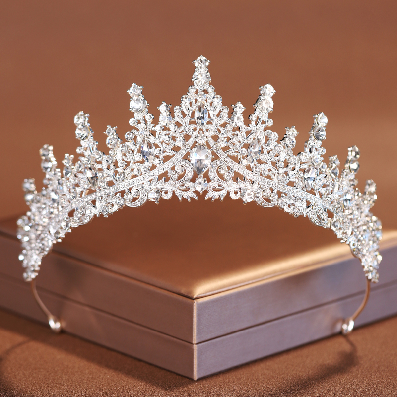 Tiara de novia rosa roja exquisita corona de boda – Grandado
