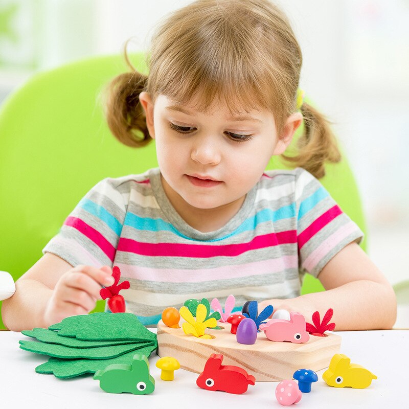 Early Education Puzzle Carrot Insertion Game Woode... – Vicedeal