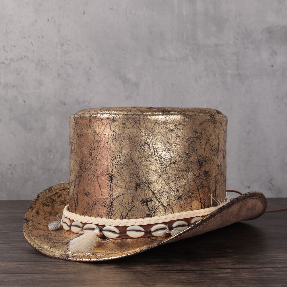 3 Size Women Leather Top Hat President Lday Fedora... – Vicedeal