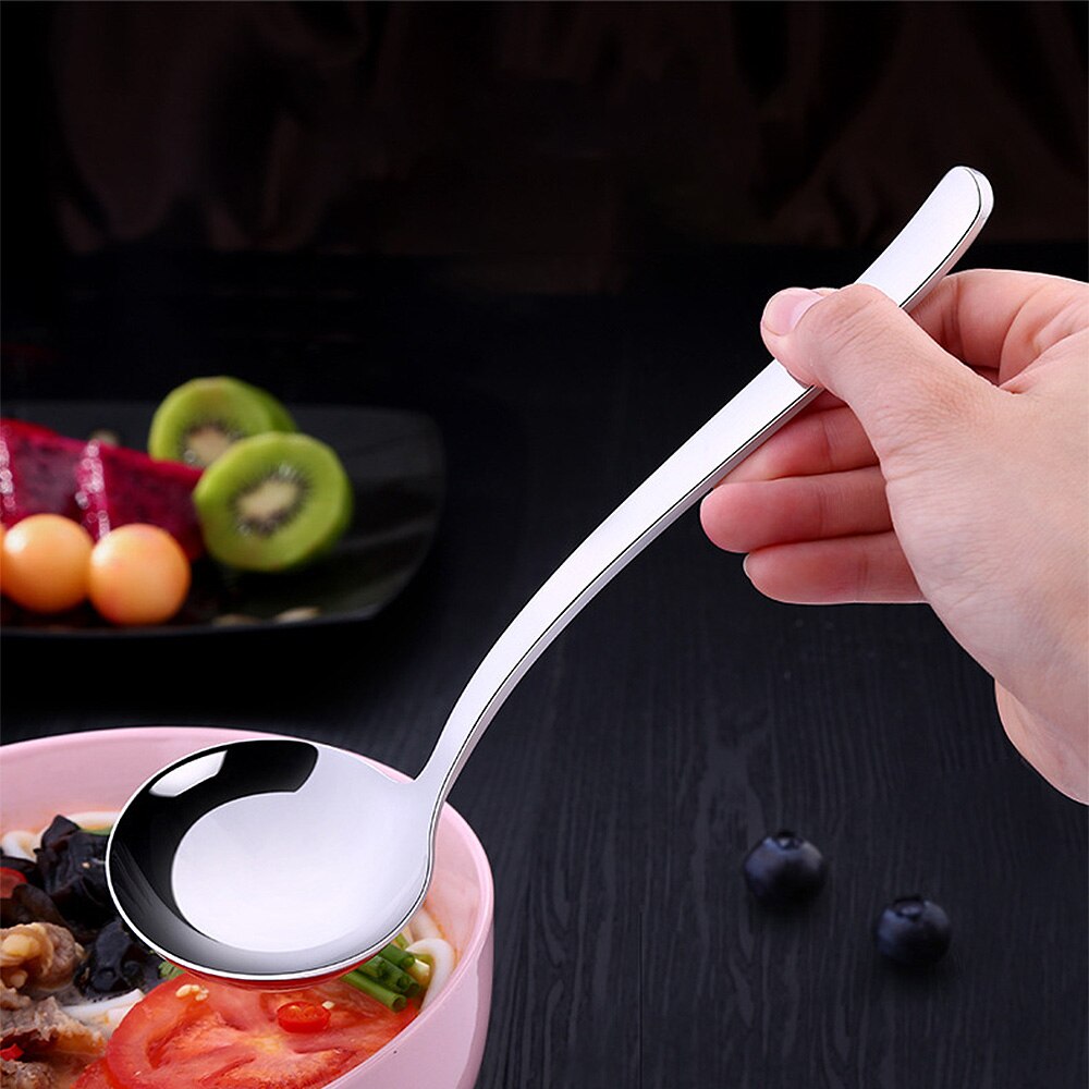 Long Handle Thickened Soup Spoon Stainless Steel N... – Vicedeal