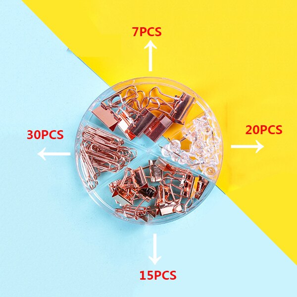 72PCS/Box Bingder Clip Rose Gold Paperclips Push P... – Vicedeal