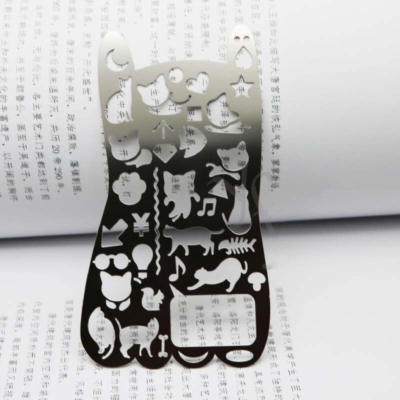 1pcs Cat Hollow Stainless Steel Ruler Student Sket... – Grandado