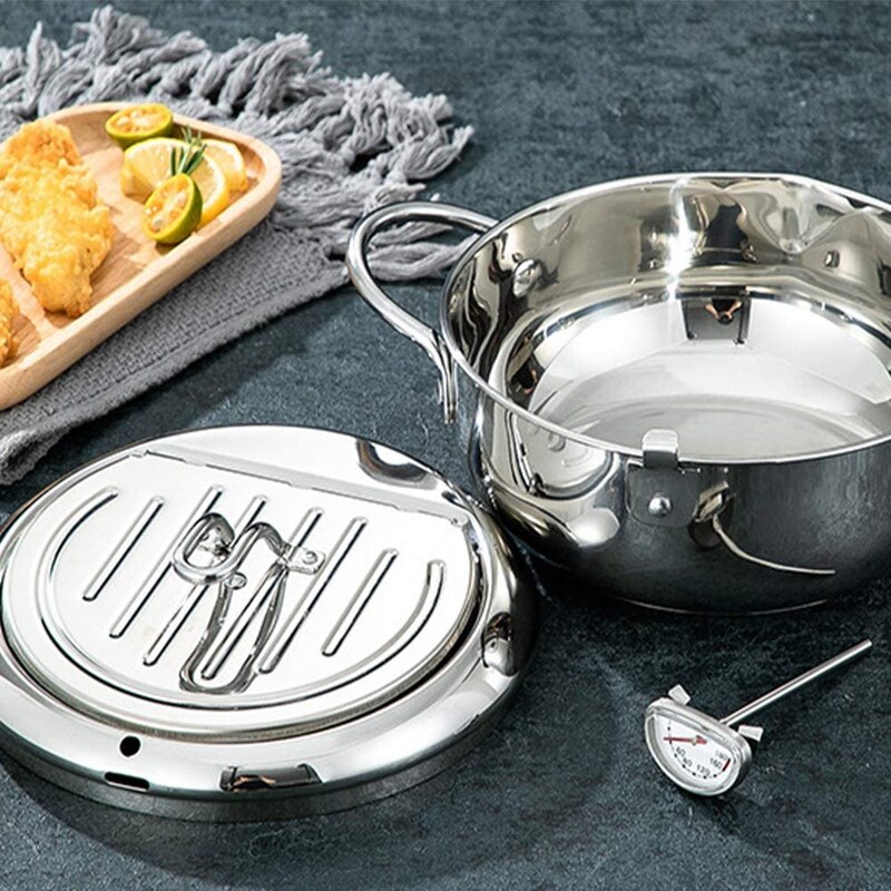 Japanese Style Tempura Fryer Pot with Thermometer ... – Grandado