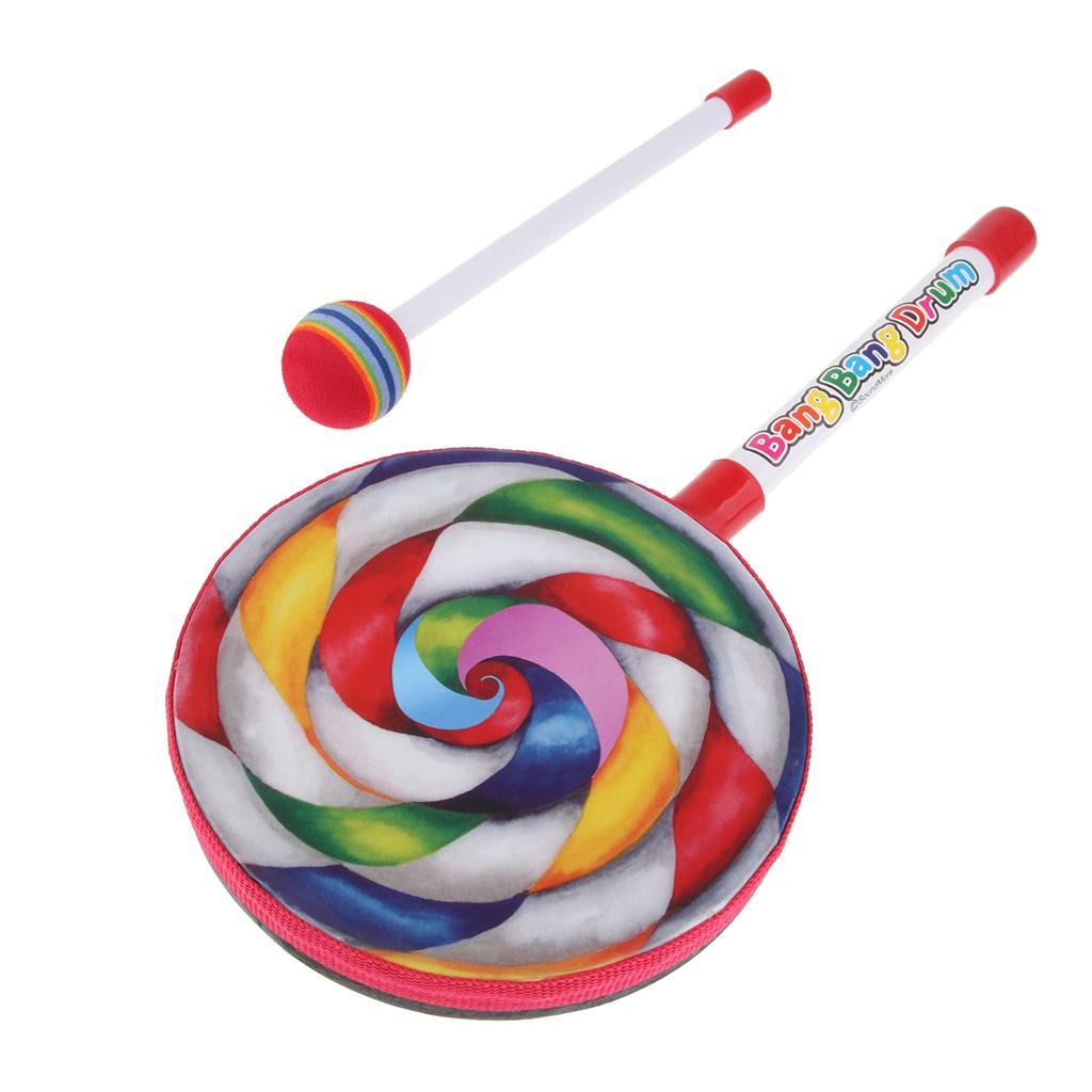 Lollipop Shape Drum with Rainbow Color Mallet Musi... – Grandado