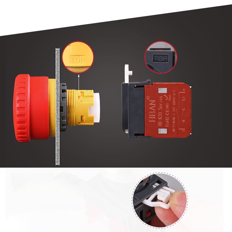 20A Paddestoel Hoofd Noodstop Waterdichte Knop Ope... – Grandado