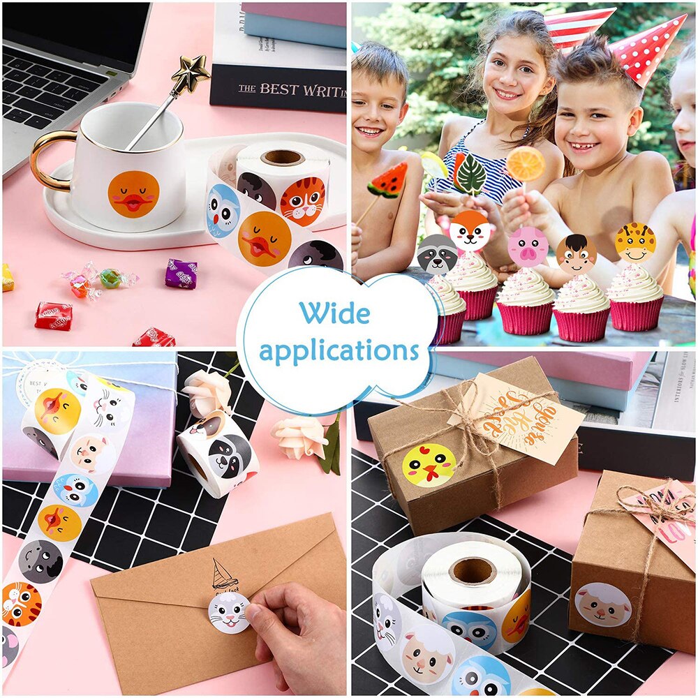 500 Pcs/Roll Cartoons Animals Stickers School Clas... – Grandado