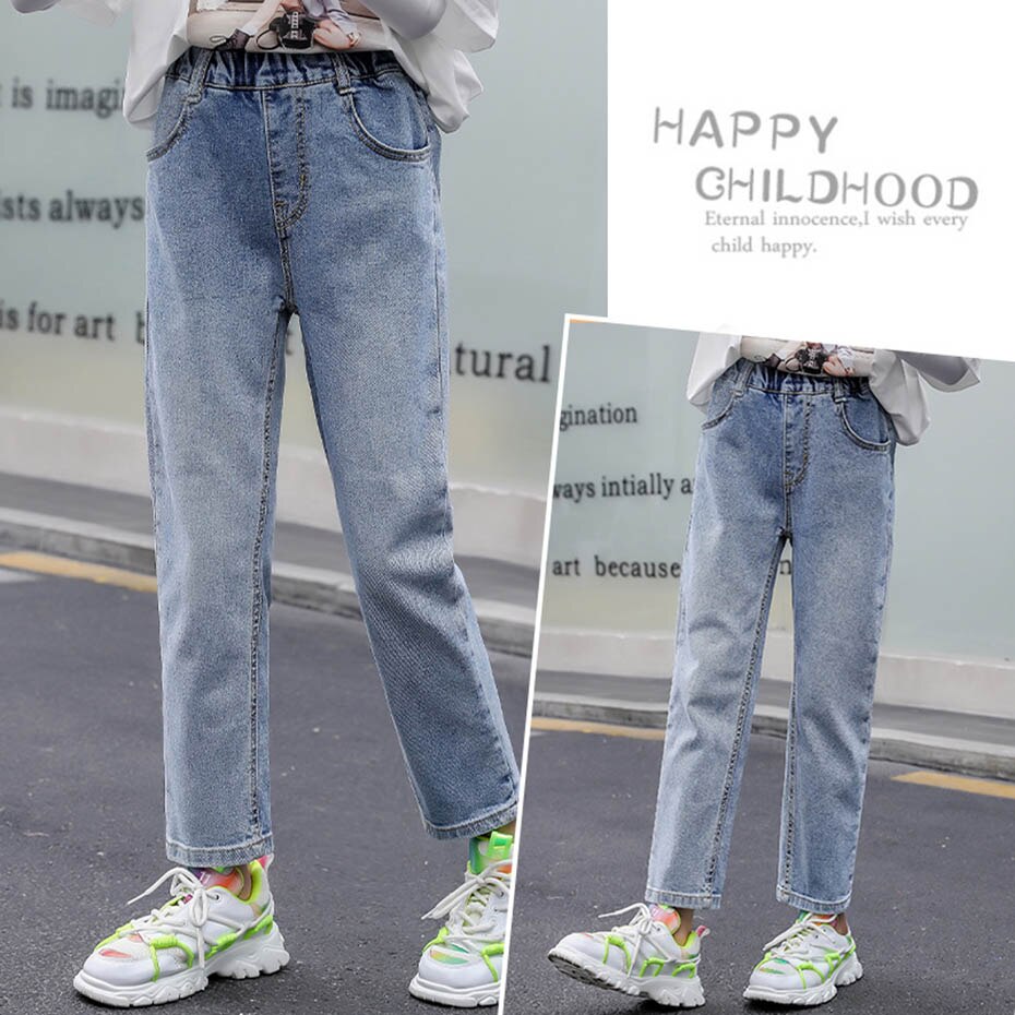 Jeans Girl Spring Autumn Straight Girl Jeans Kids ... – Grandado