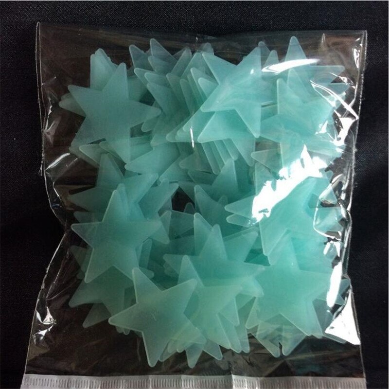 100pcs 3D Dark Blue Glowing Star Wall Sticker Lumi... – Grandado