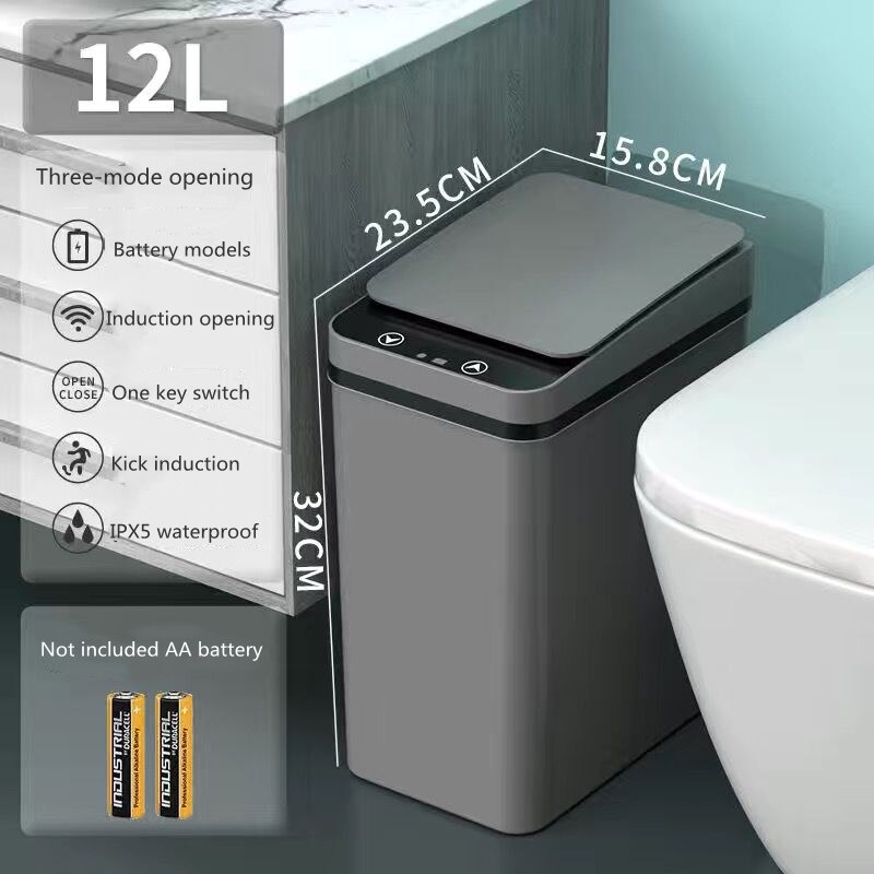 12L Intelligent Trash Can Smart Sensor Dustbin Aut... – Grandado