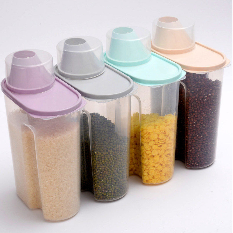 Plastic Cereal Dispenser Storage Box Kitchen Food ... – Grandado