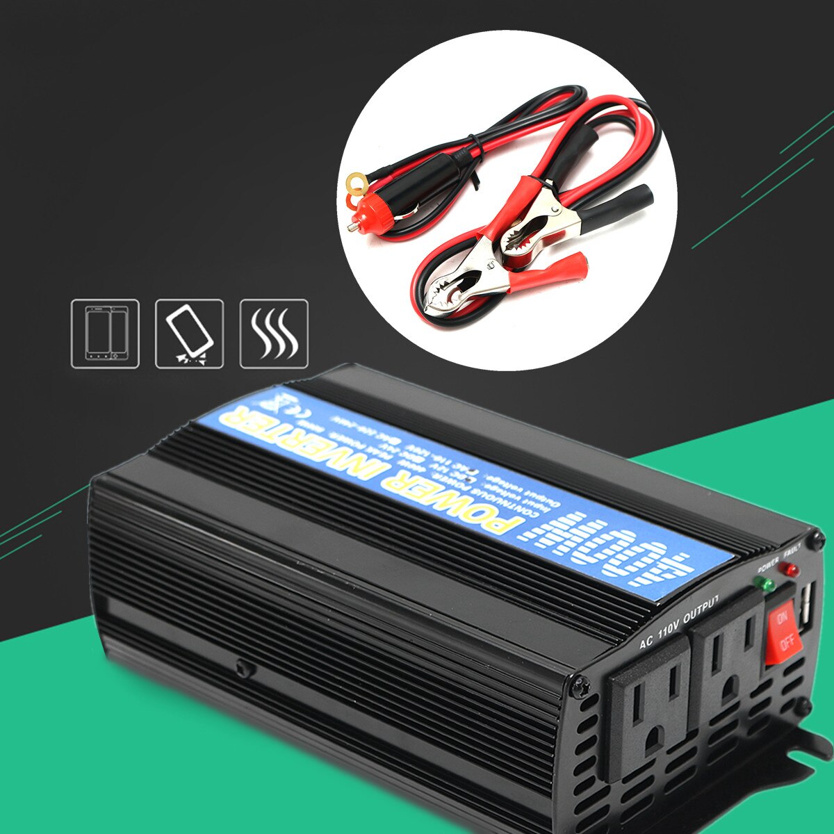 Max 800W 12v DC vdc to 110 volt AC car truck power... – Vicedeal