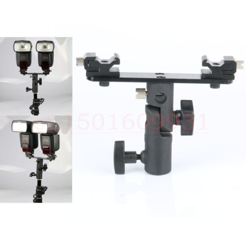 Double Twins Dual Shoe Speedlight Stand Bracket Mo... – Grandado