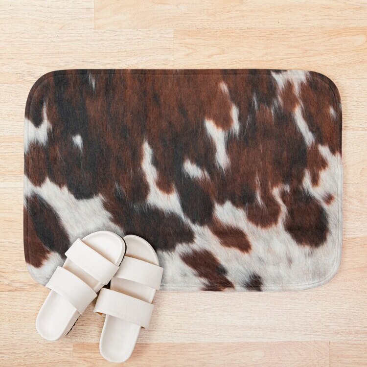 Decorative Rusty Cattle Cowhide Bath Mat Hallway C... – Grandado