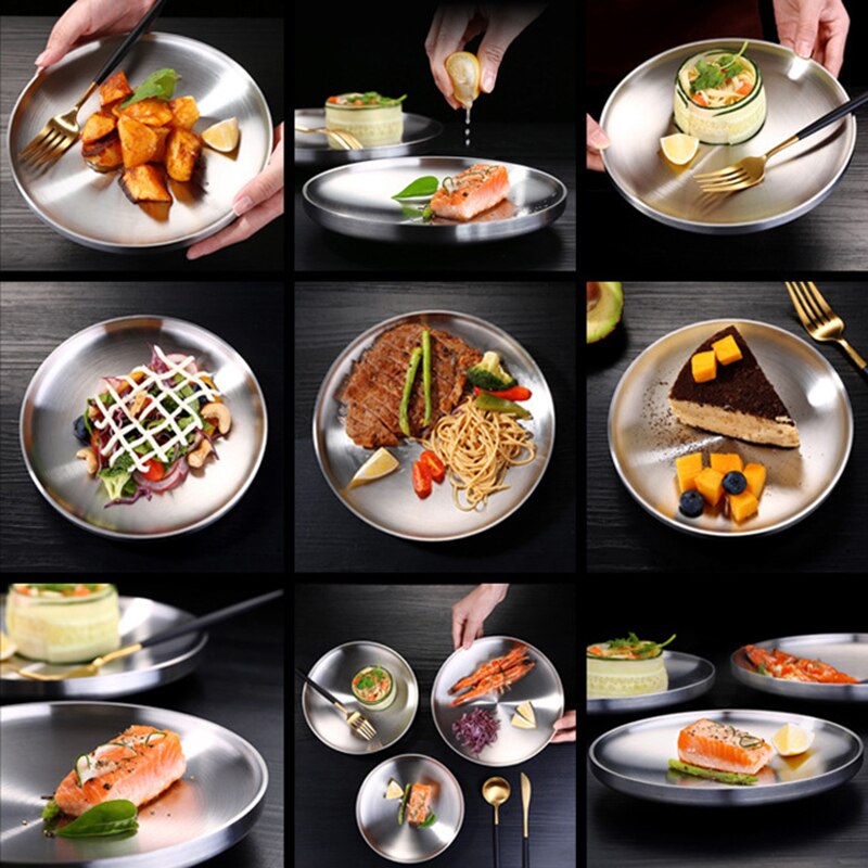 Kitchen Stainless Steel Western Steak Plate Househ... – Grandado