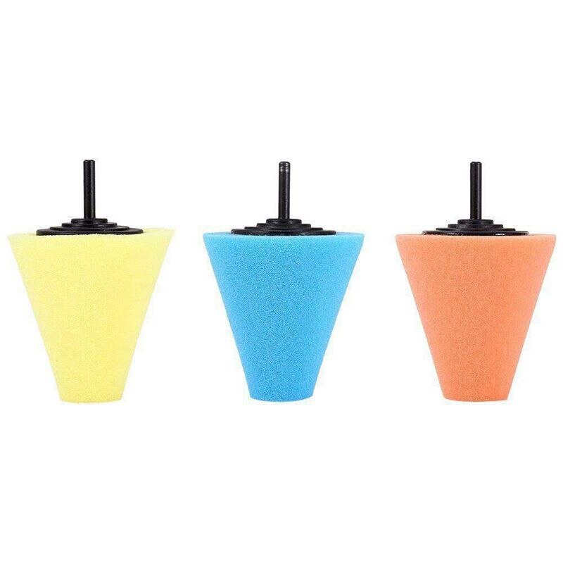 3Pcs 1/4 inch /6mm Shank Sponge Cone Metal Polishi... – Grandado