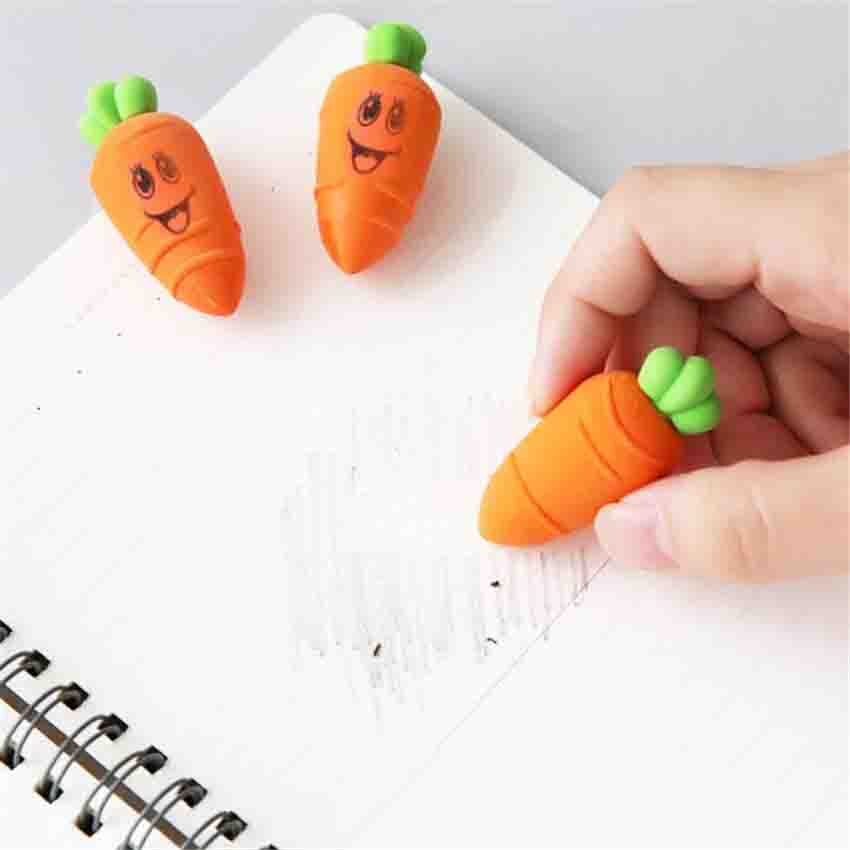 2pcs/set Cartoon Carrot Eraser Detachable Rubber E... – Vicedeal