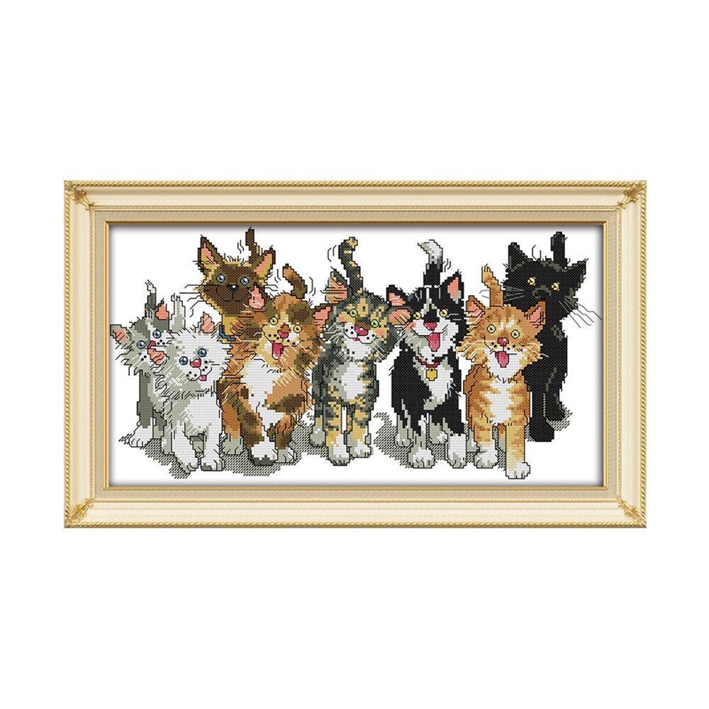 Eight Cats cross stitch kit animal 18ct 14ct 11ct ... – Vicedeal
