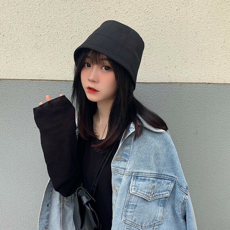 Bucket Hat Fisherman Hat Female Japanese Solid Col... – Grandado
