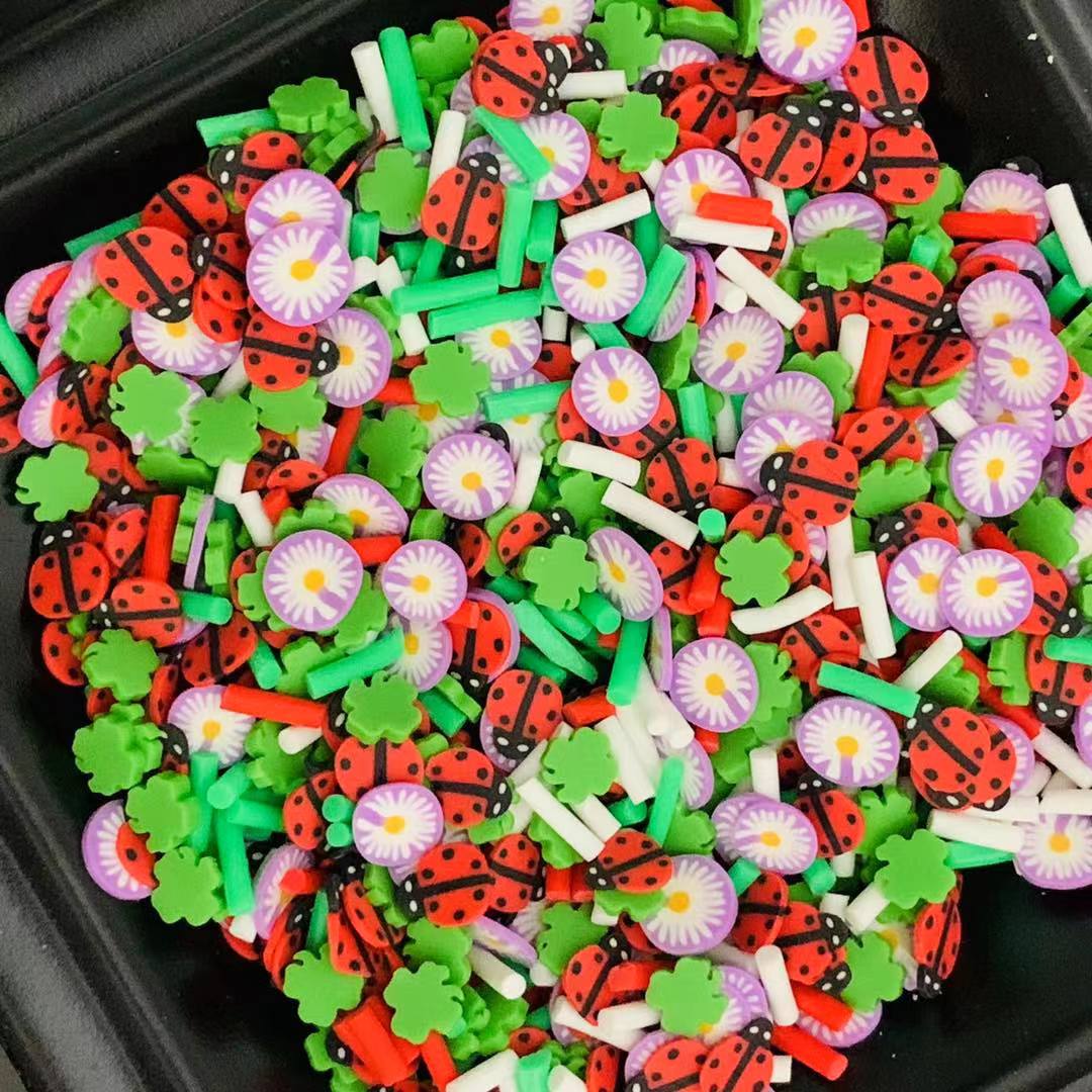 100g Polymer Clay Cartoon Ladybug Mixed Flower lea... – Grandado