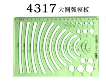 Green Plastic Circles Geometric Template Ruler Ste... – Grandado