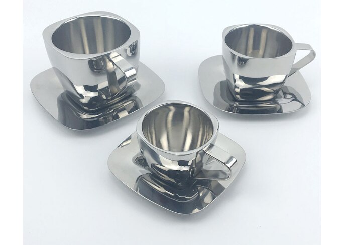 CUP Stainless Steel Square Coffee cup Coffee utens... – Grandado