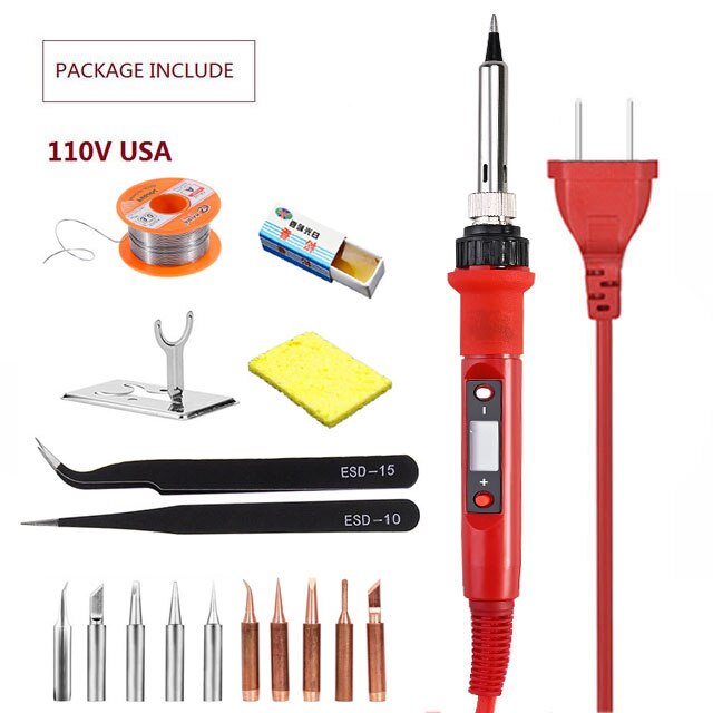 220V 80W LCD Electric Soldering Iron 110V Adjustab... – Grandado