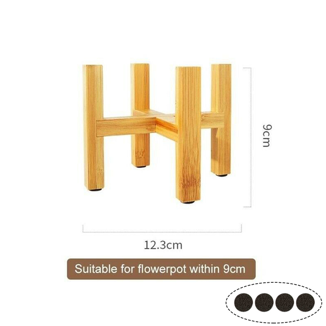 Portable Bamboo Flower Stand Mini Plant Flower Pot... – Grandado